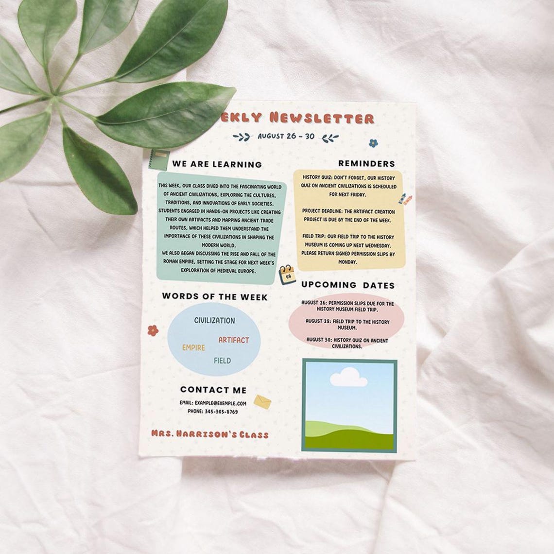 Editable Preschool Weekly Newsletter Template | Parent Communication ...