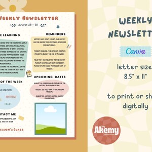Editable Preschool Weekly Newsletter Template | Parent Communication ...