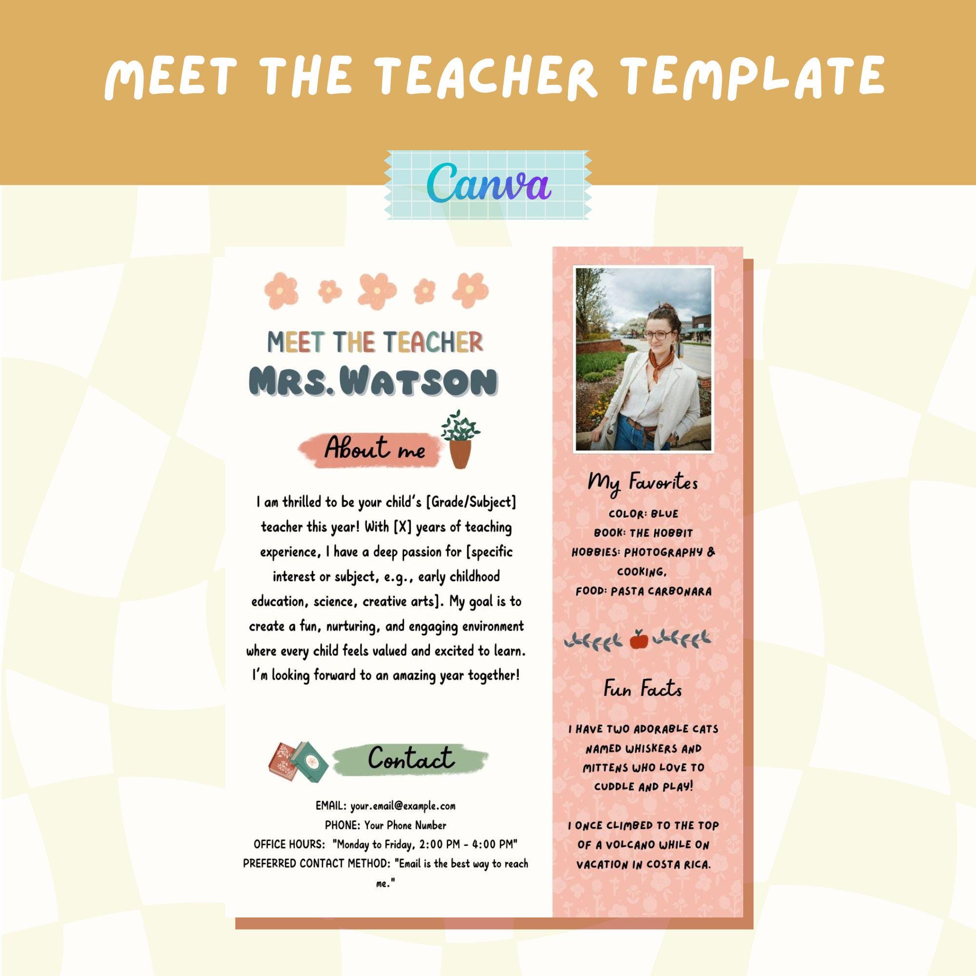 Meet the Teacher Letter to Parents Pastel Colors | Teacher Introduction ...