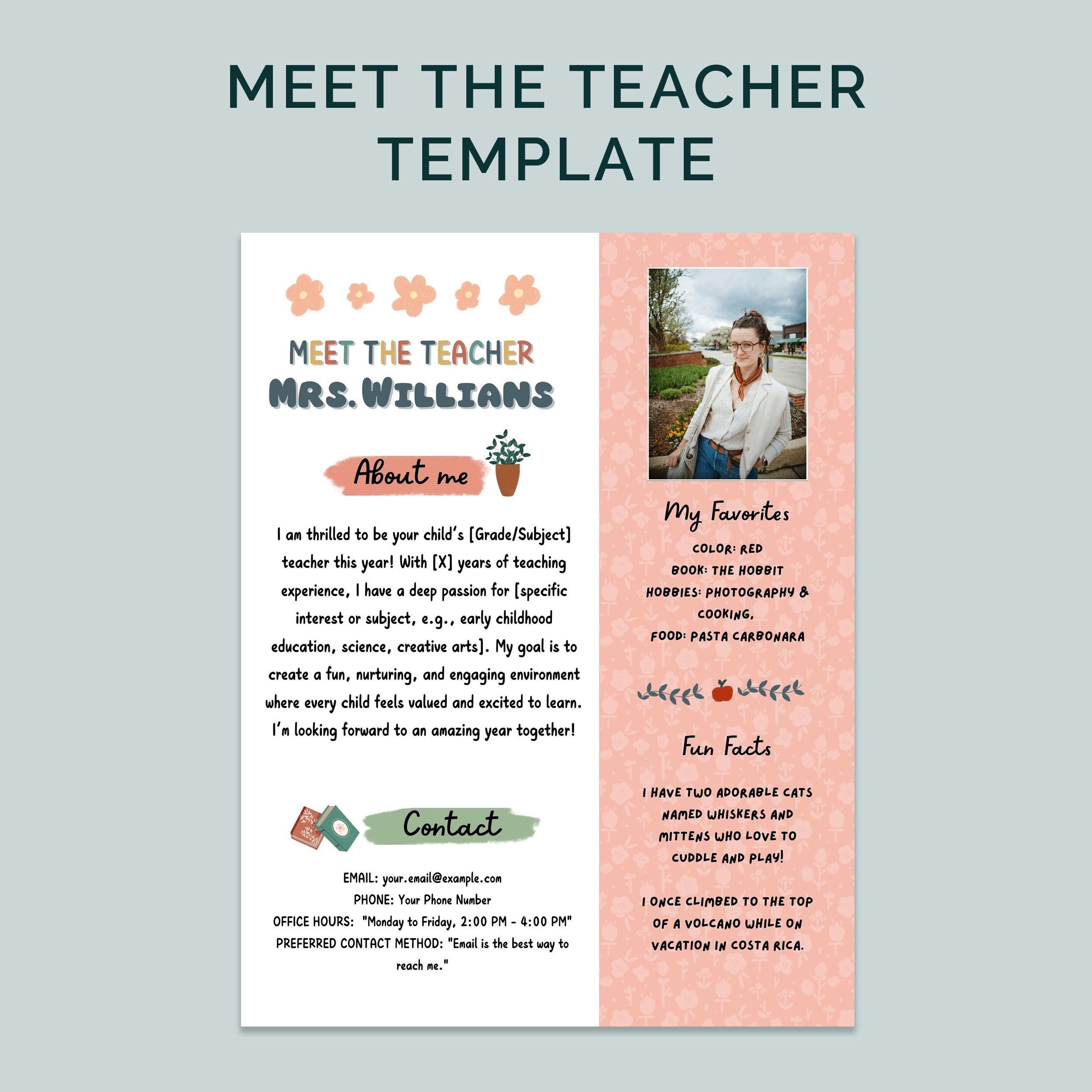 Meet the Teacher Letter to Parents Pastel Colors Teacher Introduction ...