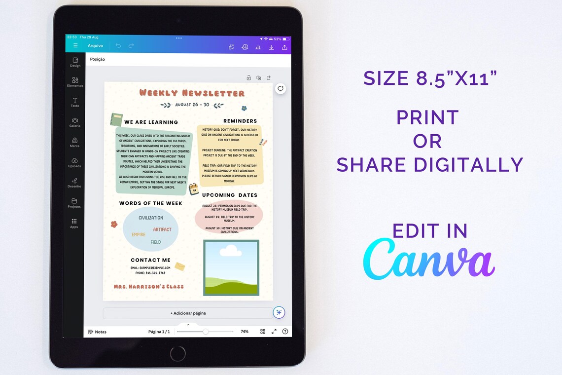 Editable Preschool Weekly Newsletter Template | Parent Communication ...