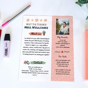 Meet the Teacher Letter to Parents Pastel Colors | Teacher Introduction | Meet the Educator ...
