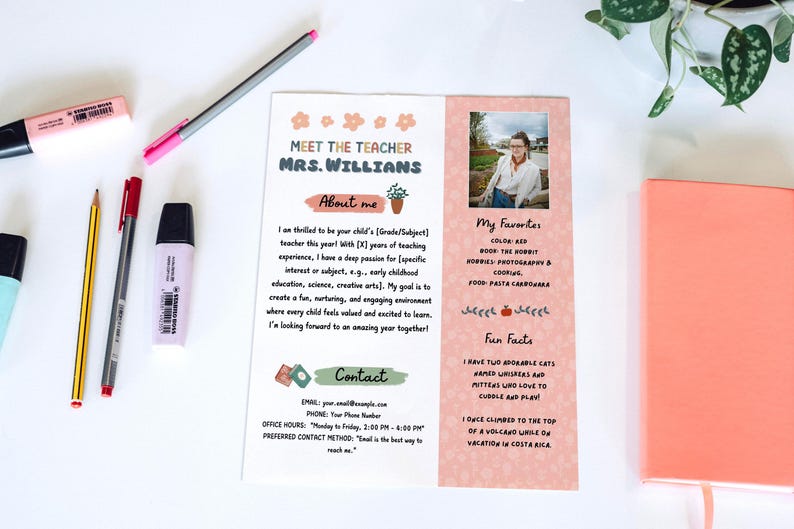 Meet the Teacher Letter to Parents Pastel Colors | Teacher Introduction ...