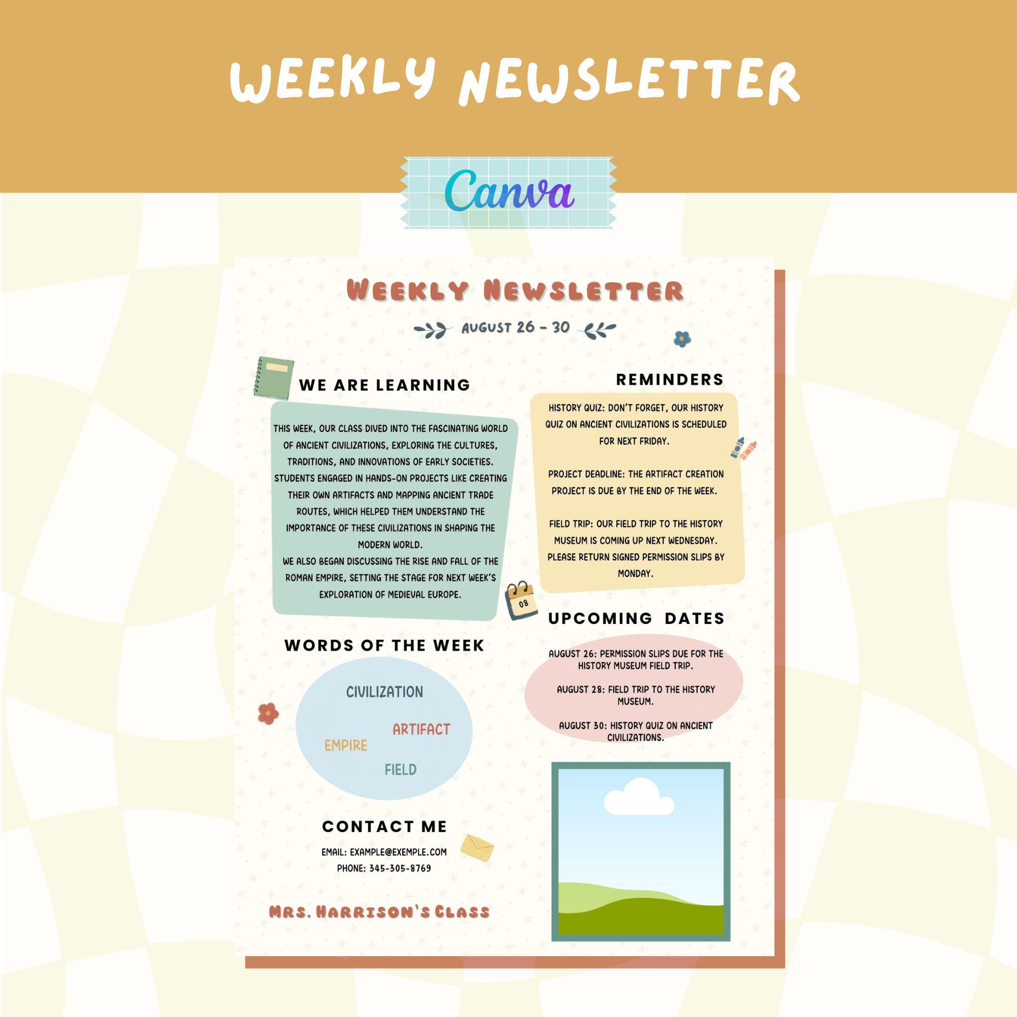 Editable Preschool Weekly Newsletter Template | Parent Communication ...