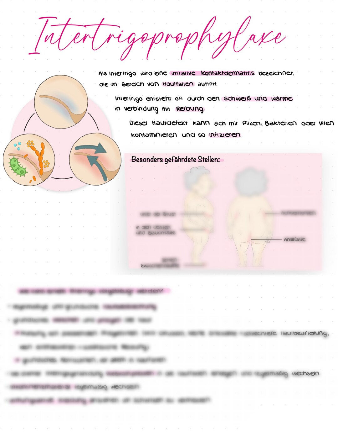 Intertrigo Prophylaxis Study Sheet - Etsy