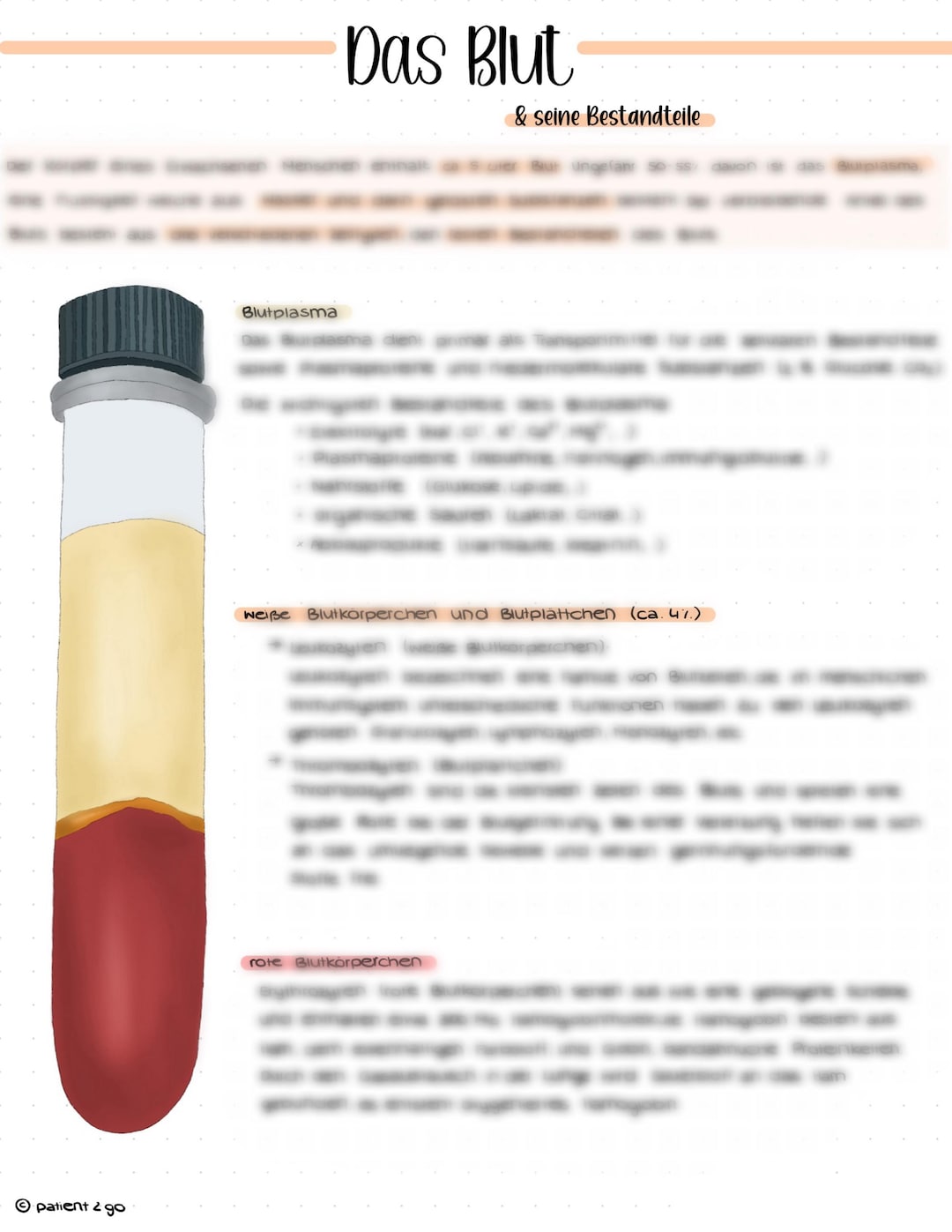 Study Notes Blood Components, Study Notes Blood, Cardiovascular System ...