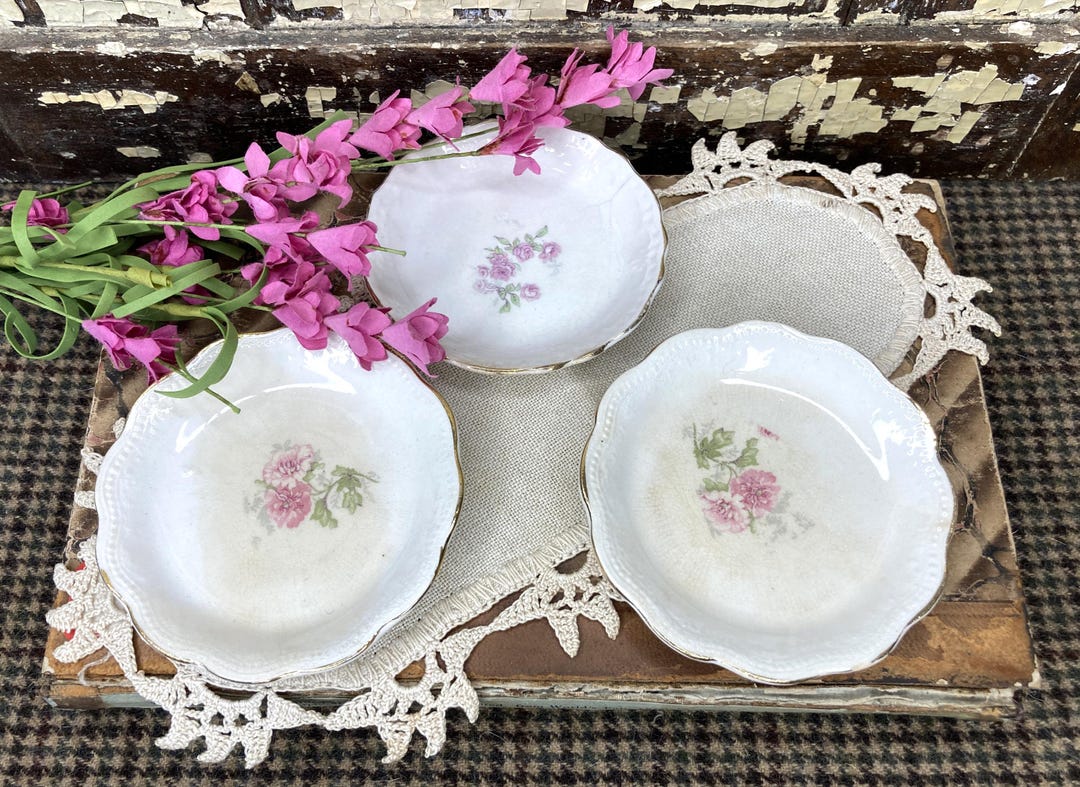 Antique Butter Pat, Aged Vintage Butter Pats, Transferware Butter Dish ...