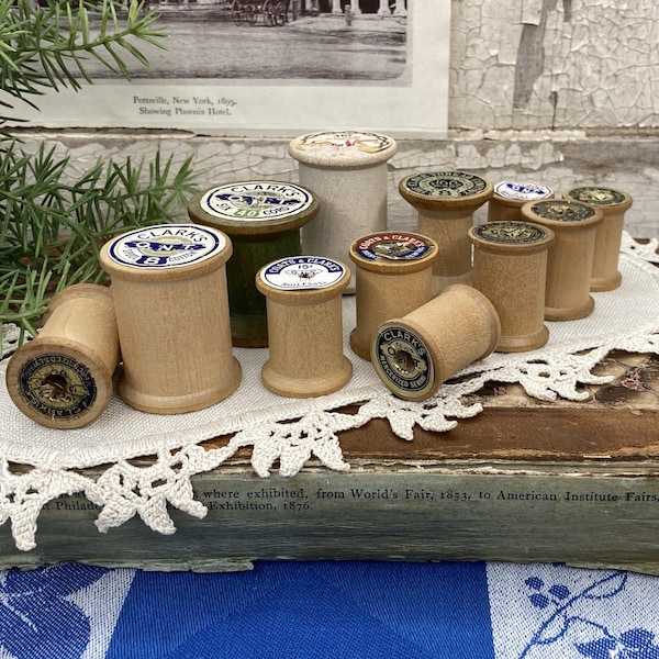 Wood Thread Spools Vintage - Etsy
