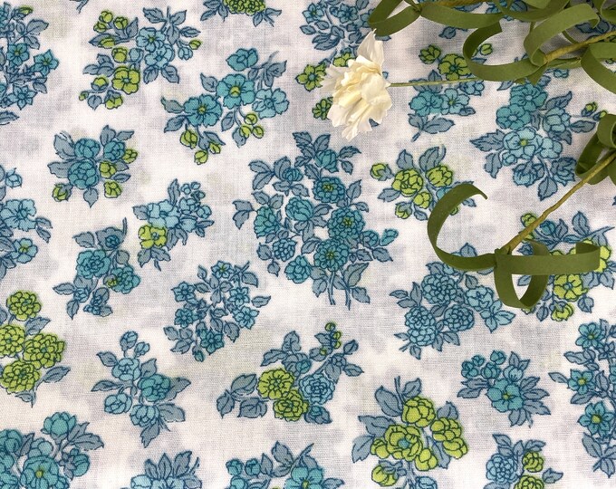 Blue Flower Pattern Sewing Material-lightweight Floral Print-cotton ...