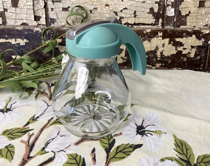 Small Vintage Syrup Dispenser, Individual Pancake Syrup Holder, Federal ...