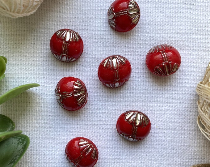 Antique Art Deco Buttons-red Glass Buttons-flapper 1920s Buttons-art ...