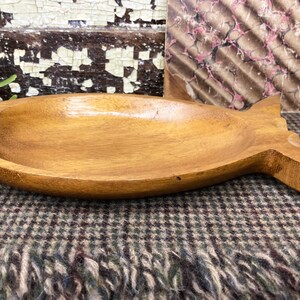 Hand Carved Wooden Fish Bowl, Mid Century Coffee Table Decor, Vintage ...