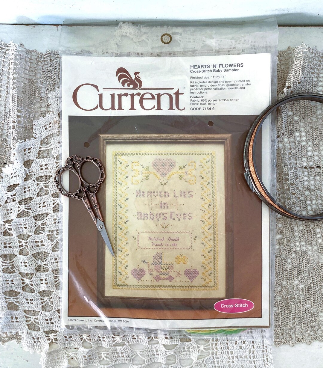 Personalized Baby Stamped Cross Stitch Kit, Baby Sampler Embroidery ...