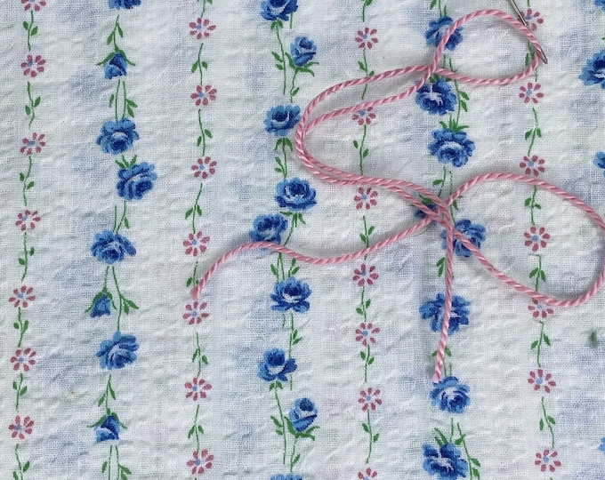 Vintage Plisse-ditsy Floral Fabric-flower Pattern Fabric-seersucker ...