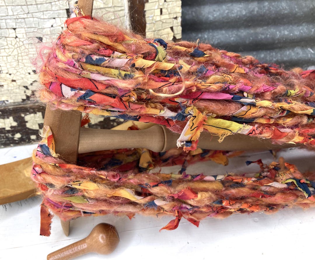 Hand Spun Art Yarn, Bulky Handspun Yarn, Thick and Thin, Sparkly ...