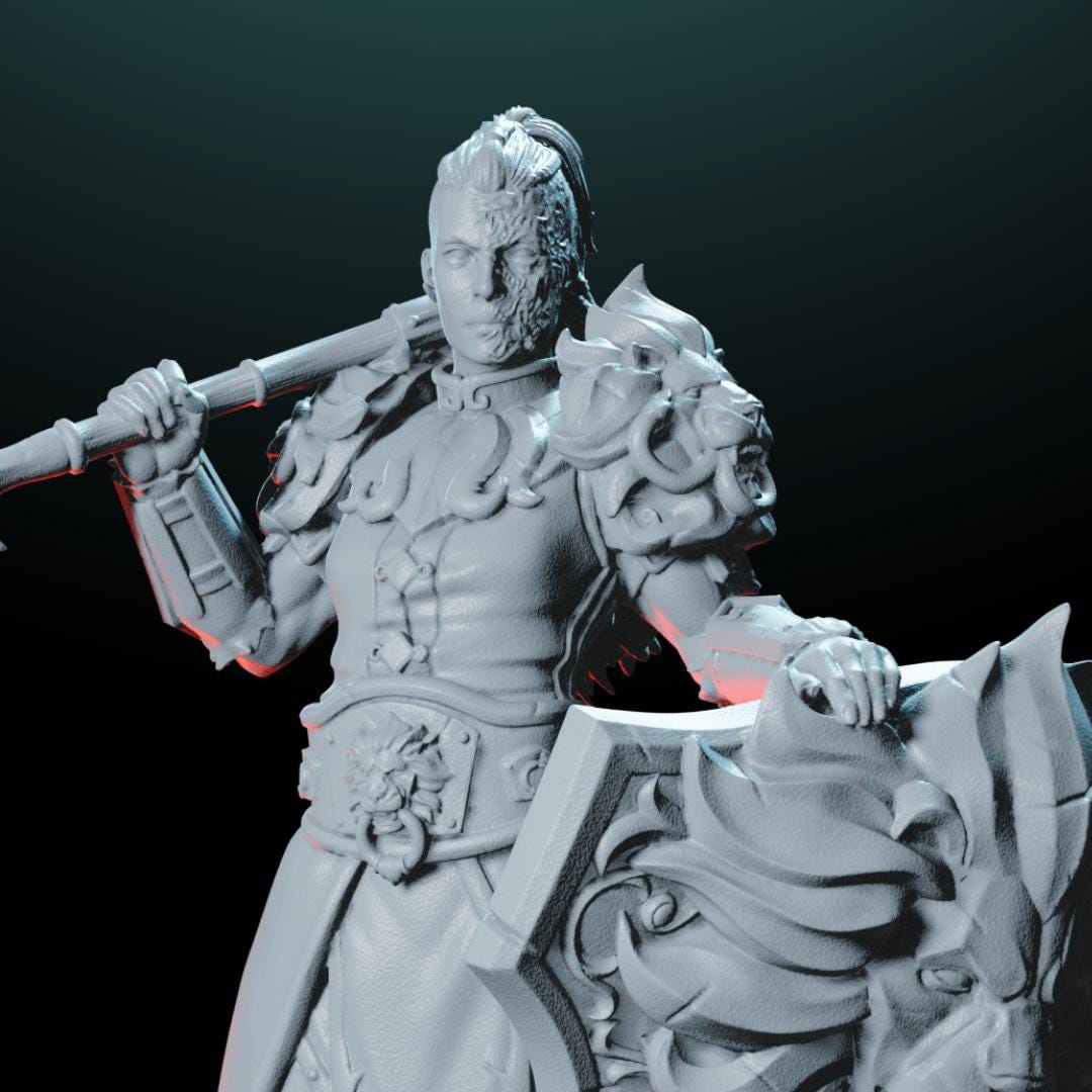 Human Paladin - Flail & Shield | TTRPG 3d-printed Minis | Hero ...