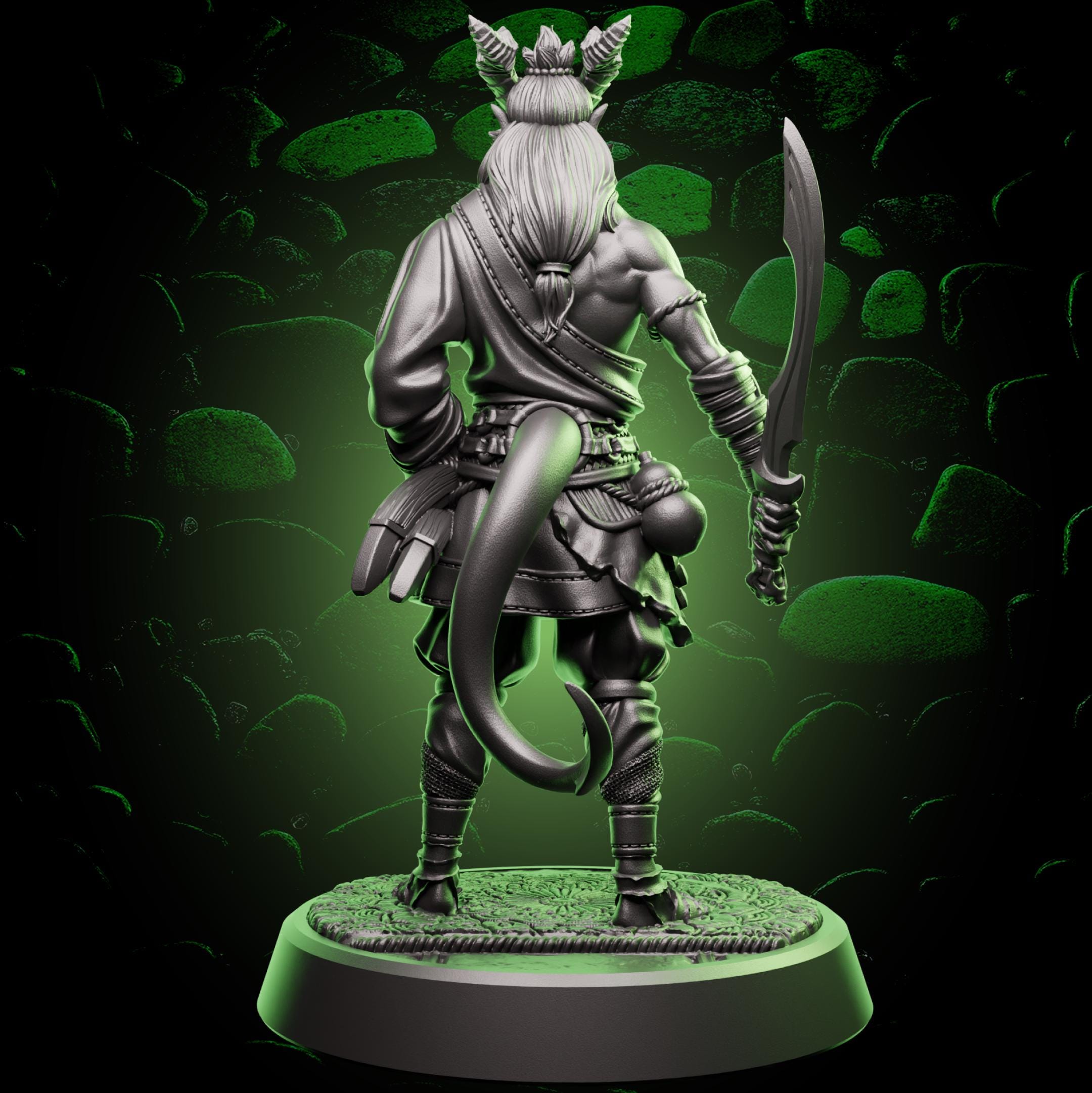 Tiefling Fighter - Blades | TTRPG 3d-printed Minis | Hero Character ...