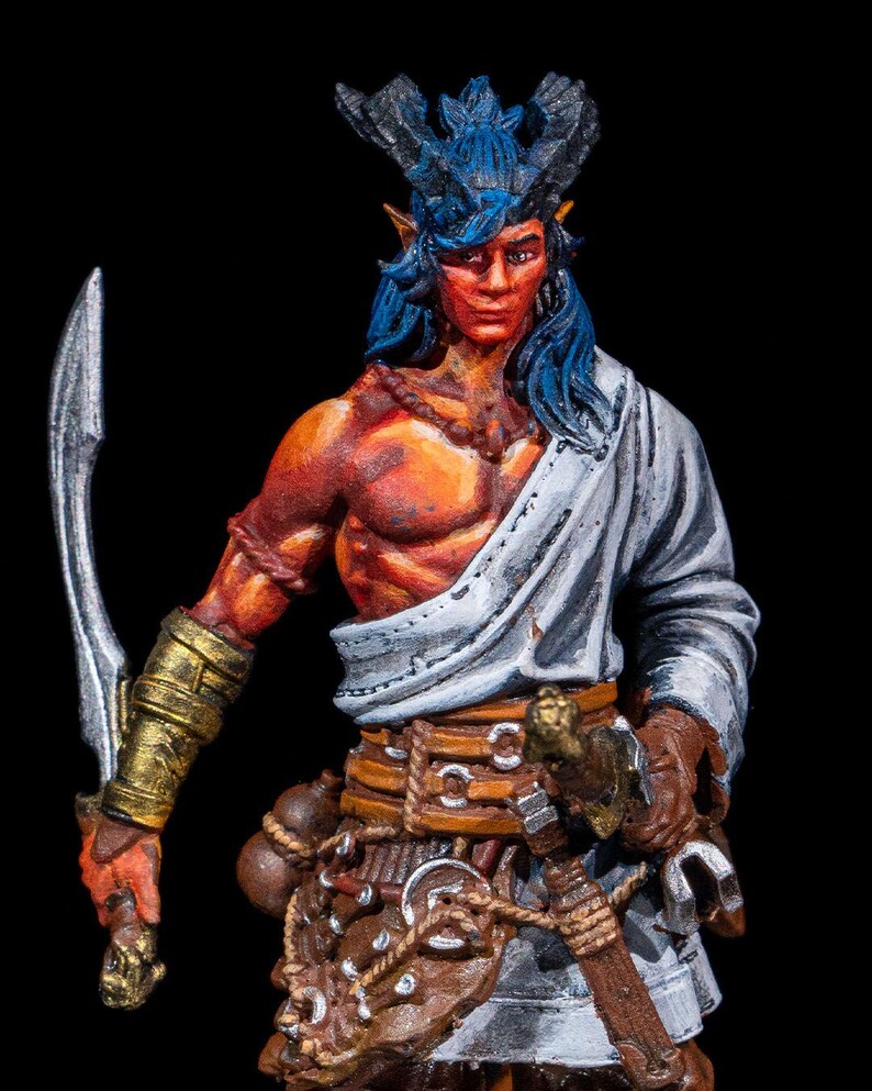 Tiefling Fighter - Blades | TTRPG 3d-printed Minis | Hero Character ...