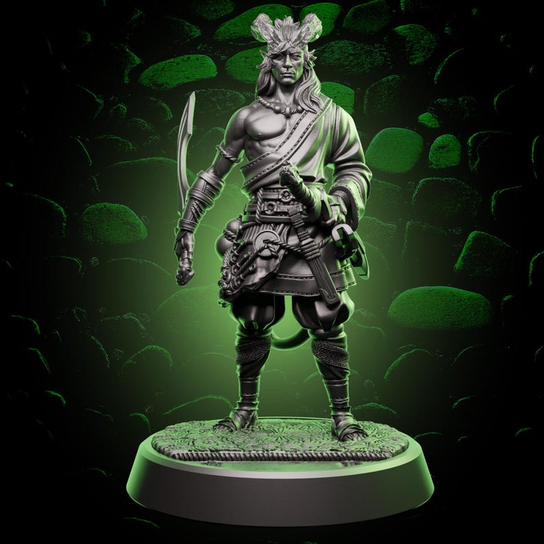 Tiefling Fighter - Blades | TTRPG 3d-printed Minis | Hero Character ...