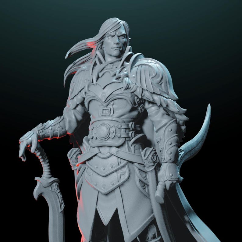 Male Dark Elf Rogue Tabletop Roleplaying Game 3d-printed Minis Player Character Helios Tabletop ...