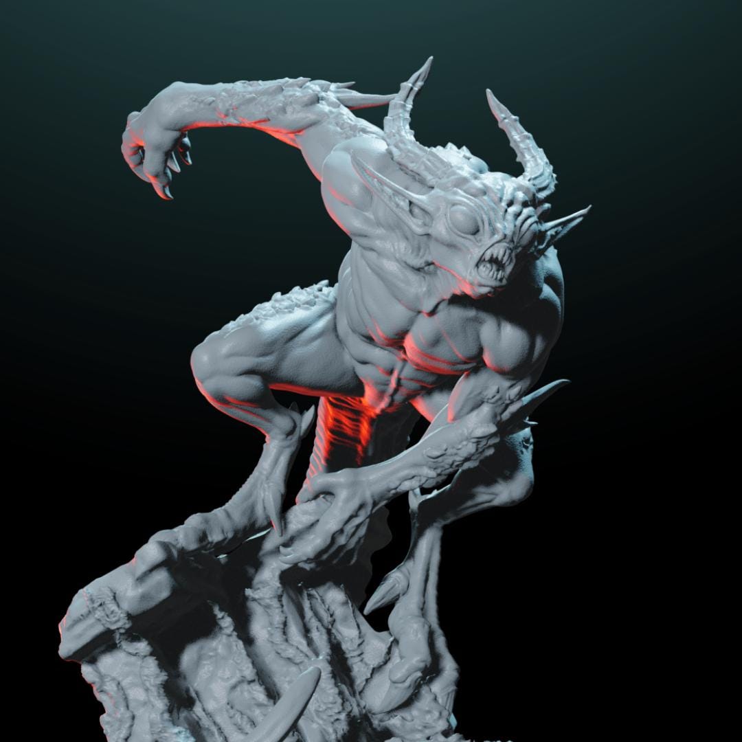 Demon Fiend | TTRPG 3d-printed Minis | Enemy Character | Dungeons and ...