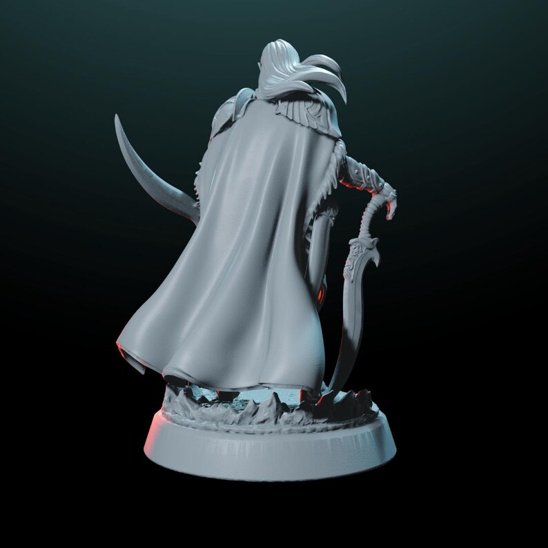 Male Dark Elf Rogue Tabletop Roleplaying Game 3d-printed Minis Player Character Helios Tabletop ...