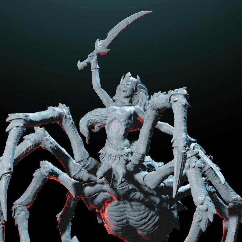 Female Drider Queen | TTRPG 3d-printed Minis | Enemy Boss | Dungeons and Dragons | Dnd | Fantasy ...