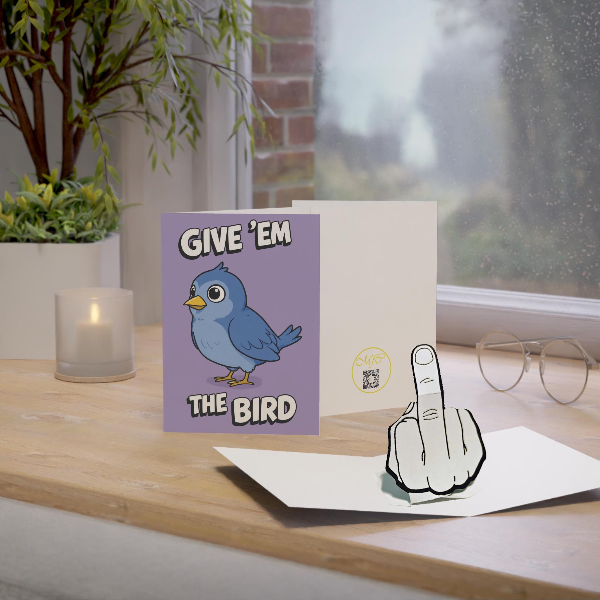 Funny Middle Finger Pop-up Card: Rude Gag Birthday Gift, Little Birdy ...