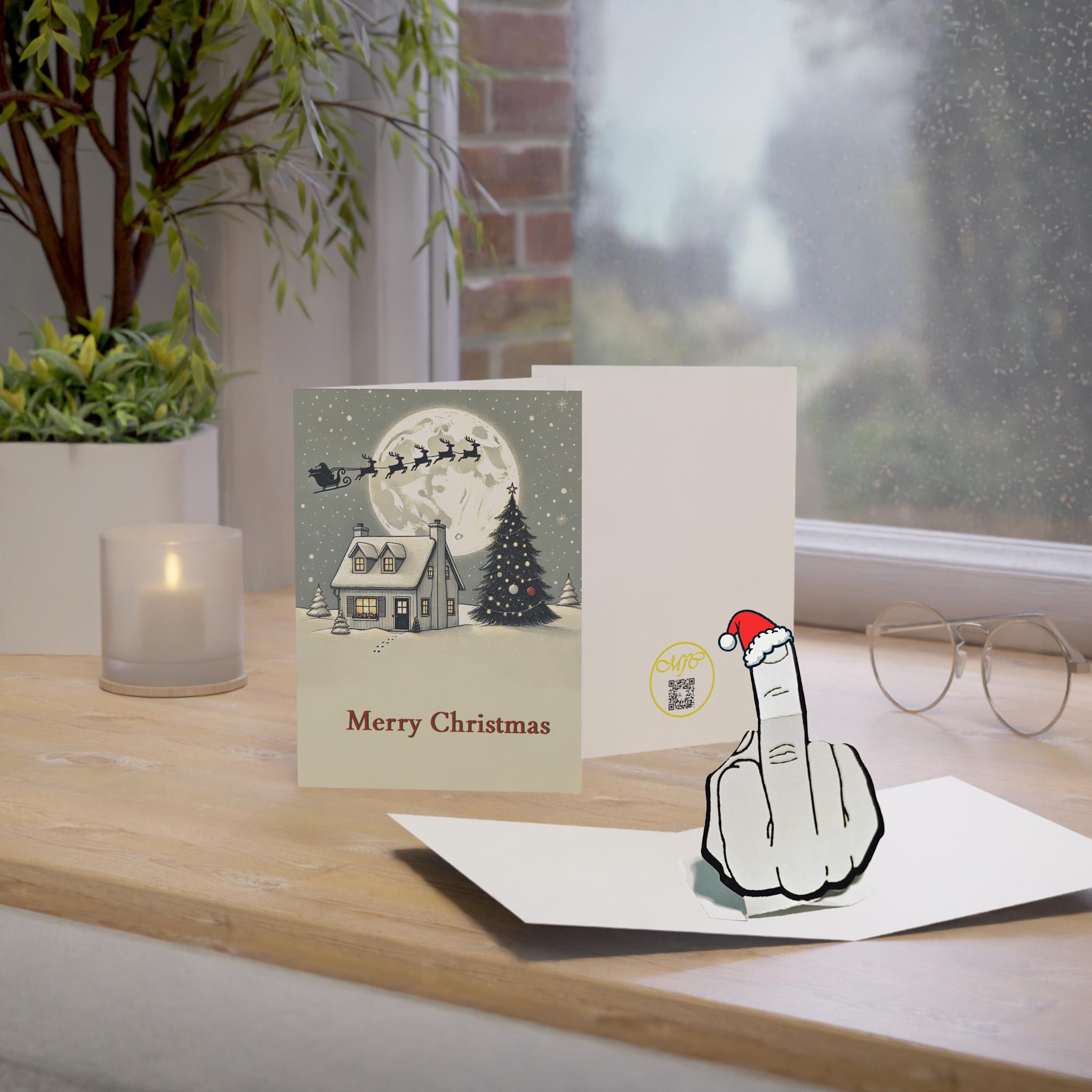 Christmas Pop up Middle Finger Card | "merry Christmas" | Folding ...