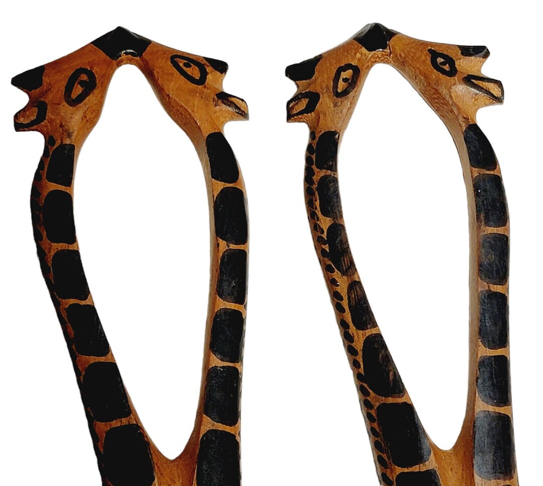 Giraffe Wooden Salad Serving Utensils, Giraffe Design, Wooden Utensils ...