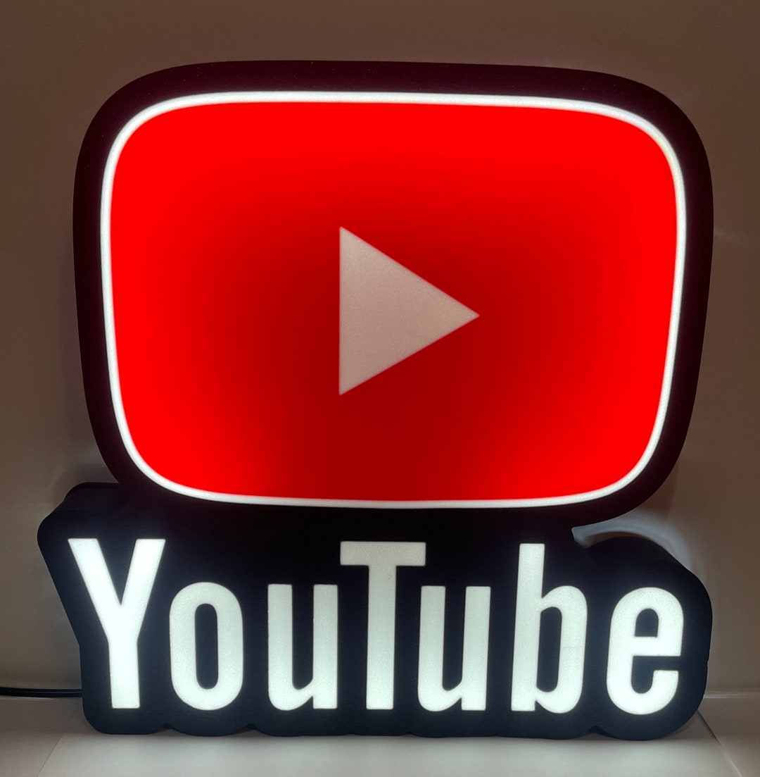 Youtube LED Light Box Sign for Streamers, Vloggers, Gamers, Youtubers ...