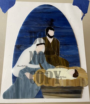 Stained Glass Pattern Nativity Scene Commercial License - Etsy