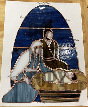 Stained Glass Pattern Nativity Scene Hobby License - Etsy