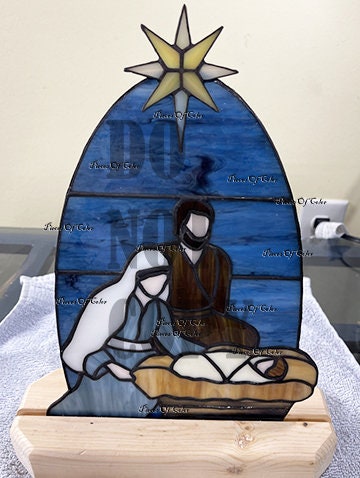 Stained Glass Pattern Nativity Scene Commercial License - Etsy