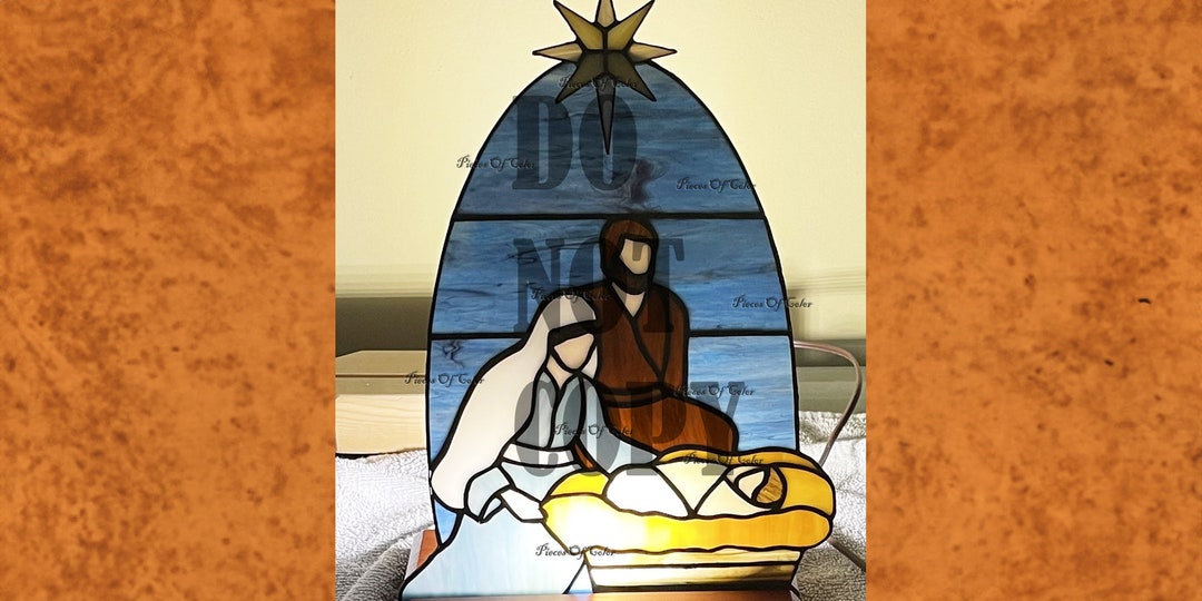 Stained Glass Pattern Nativity Scene Commercial License - Etsy