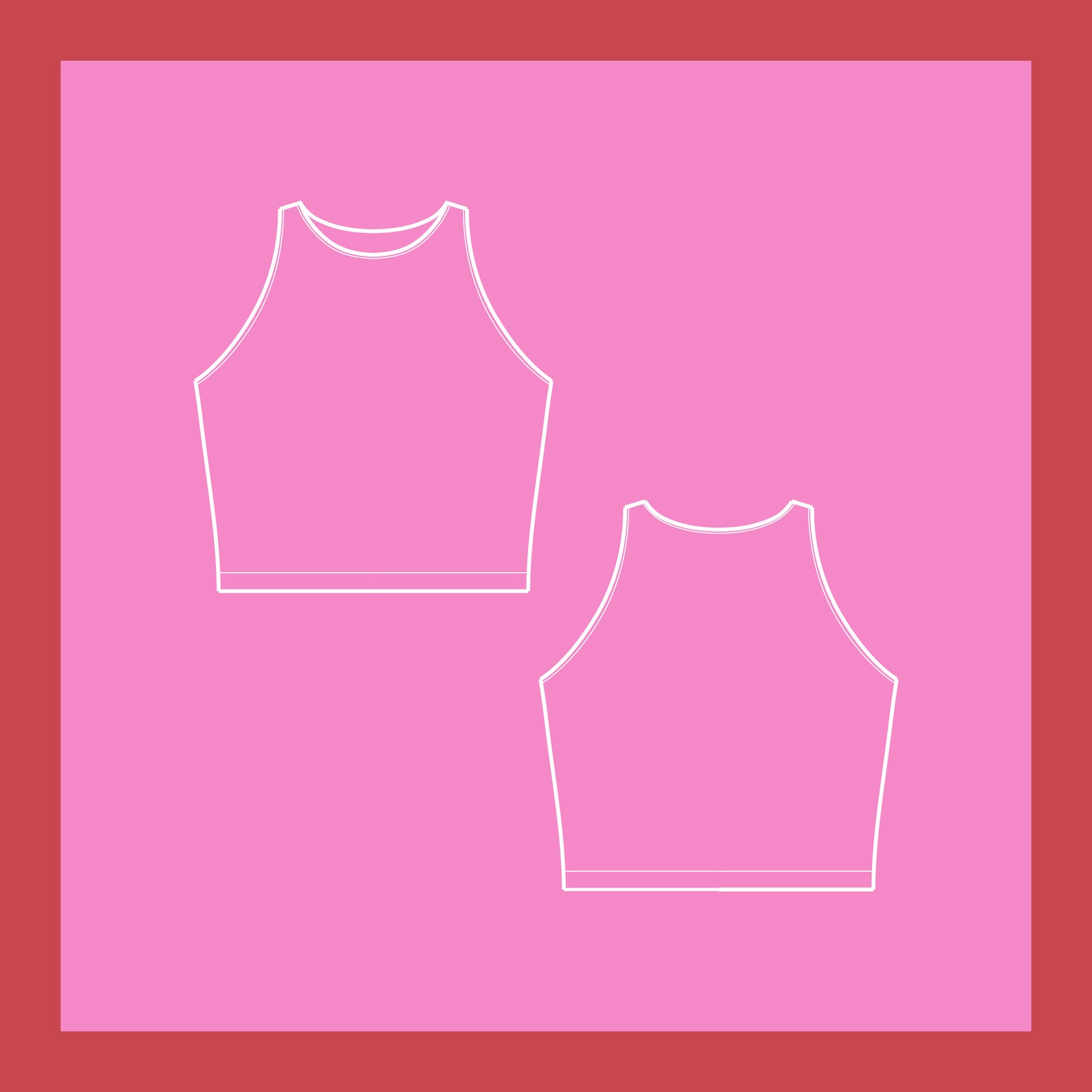 Stretch Knit High Neck Crop Tank Pattern / Digital PDF Sewing Pattern ...