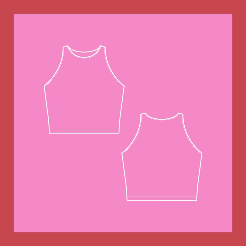 Stretch Knit High Neck Crop Tank Pattern / Digital PDF Sewing Pattern ...