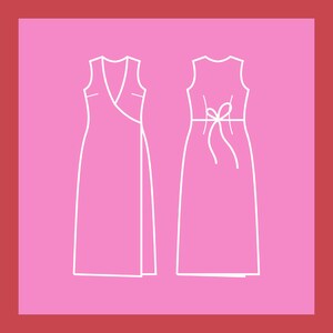 Midi Sheath Wrap Dress Pattern // Digital PDF Sewing Pattern // Women's ...