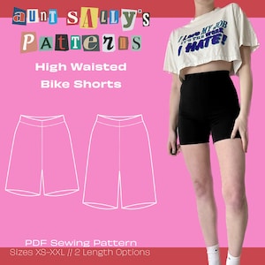 High Waisted Bike Shorts Pattern // Digital PDF Sewing Pattern // Women ...