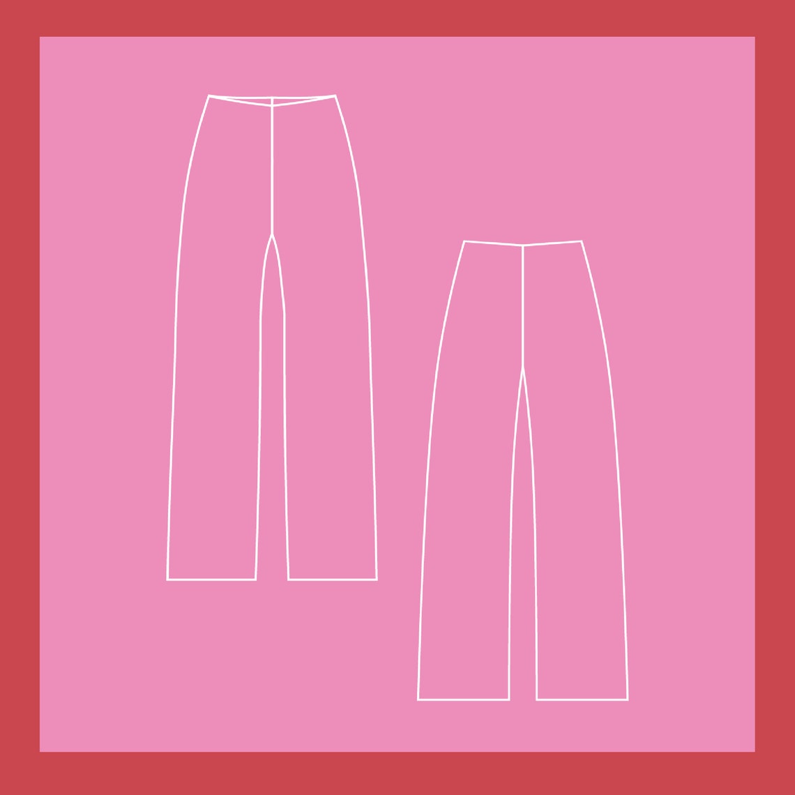High Rise Straight Leg Pants Pattern / Digital PDF Sewing Pattern ...
