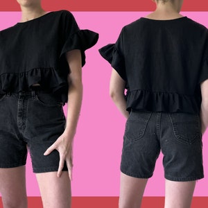 Square Ruffle Trim Top Pattern // Digital PDF Sewing Pattern // 2 ...