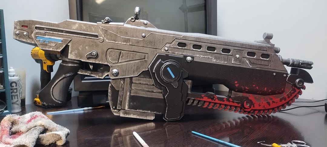3d Printed Gears of War Inspired Lancer Rifle Chainsaw Gun - Etsy