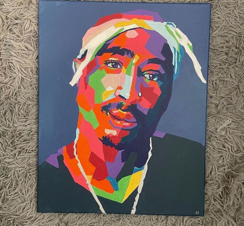 Tupac Acrylic Painting on 8x10 Stretched Canvas - Etsy
