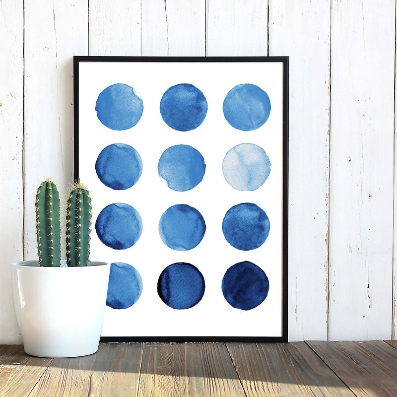 Watercolor Dot Print - Etsy
