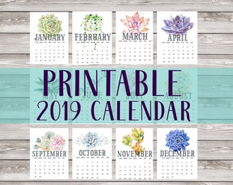 Succulent calendar | Etsy