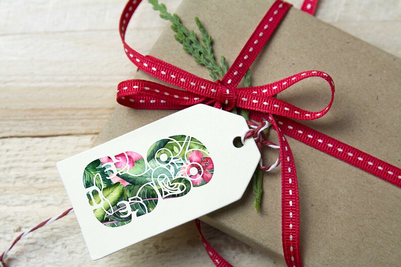 Printable Watercolor Tiki Gift Tags | Tropical New Zealand Watercolor ...