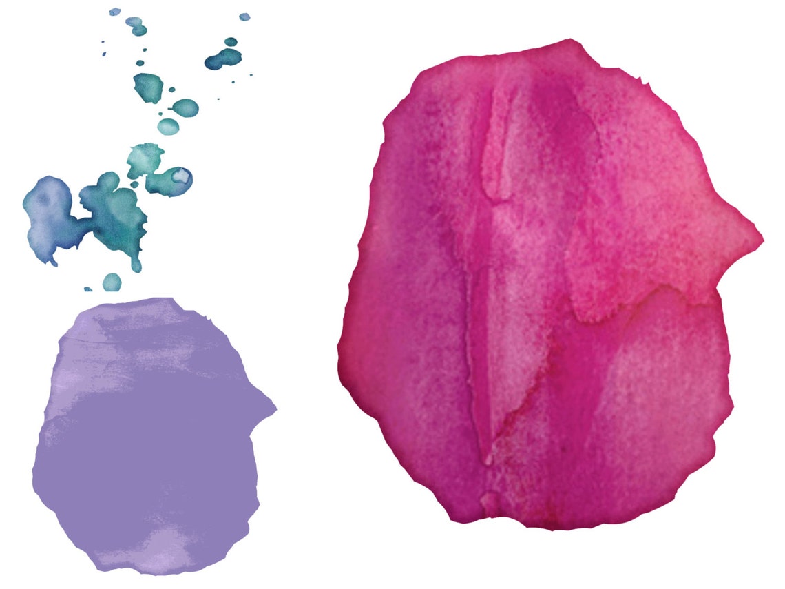 Digital Clip Art Watercolor Splotches Drips Rainbow Multi | Etsy