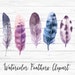 Watercolor Feathers Clip Art Hand Painted Feathers Instant - Etsy