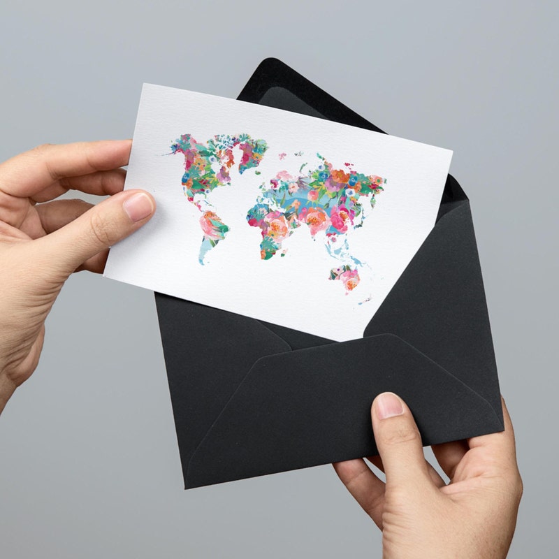 World Map Birthday Card - Etsy