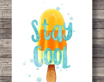 Popsicle print | Etsy